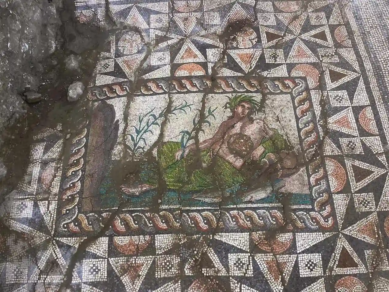 Exceptional Mosaic of the River God Eurymedon from the 3rd Century A.D ...